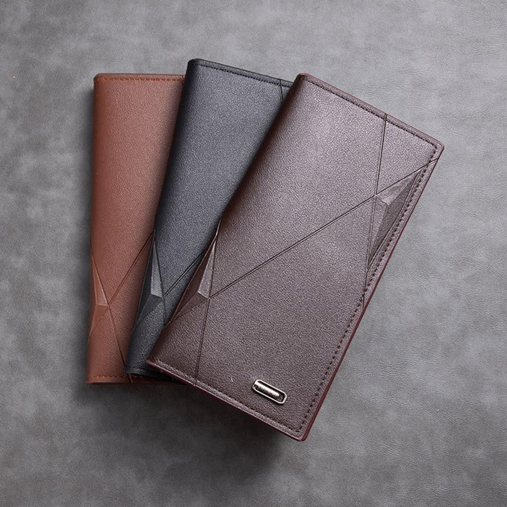 Men's Business Leather Wallet ID Card Driver License. P4Z6 - Walmart.com
