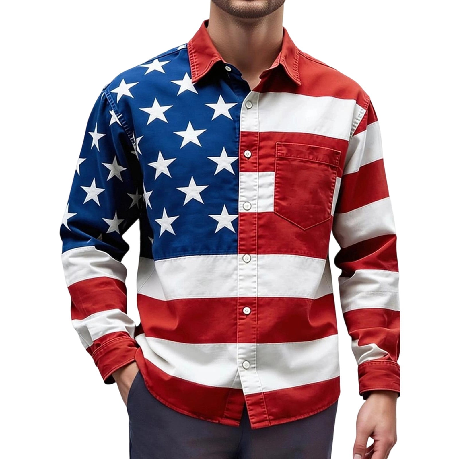 Men's Button Up Shirts 250th Anniversary USA Flag Print Patriotic 250 ...