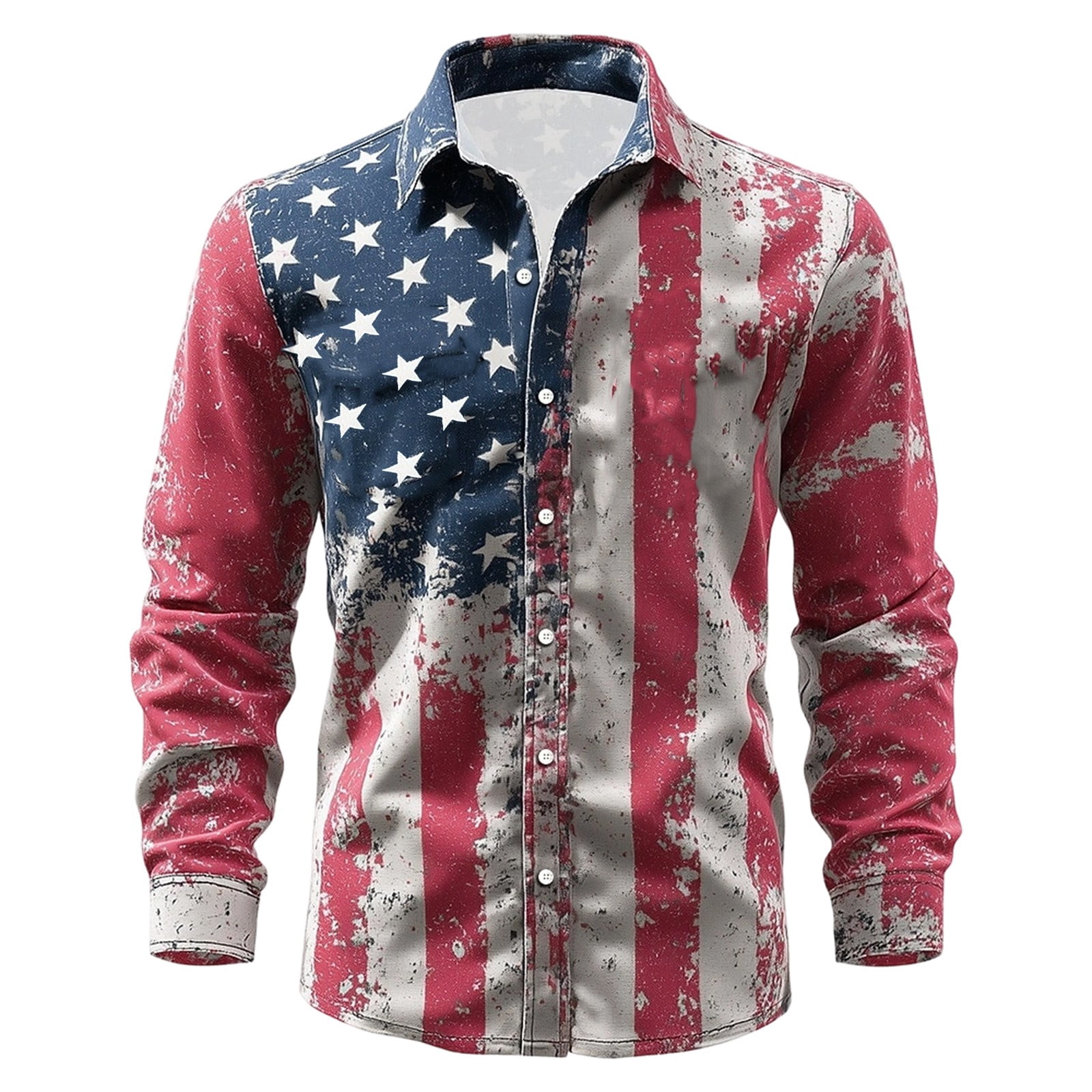 Men's Button Up Shirts 250th Anniversary USA Flag Print Patriotic 250 ...