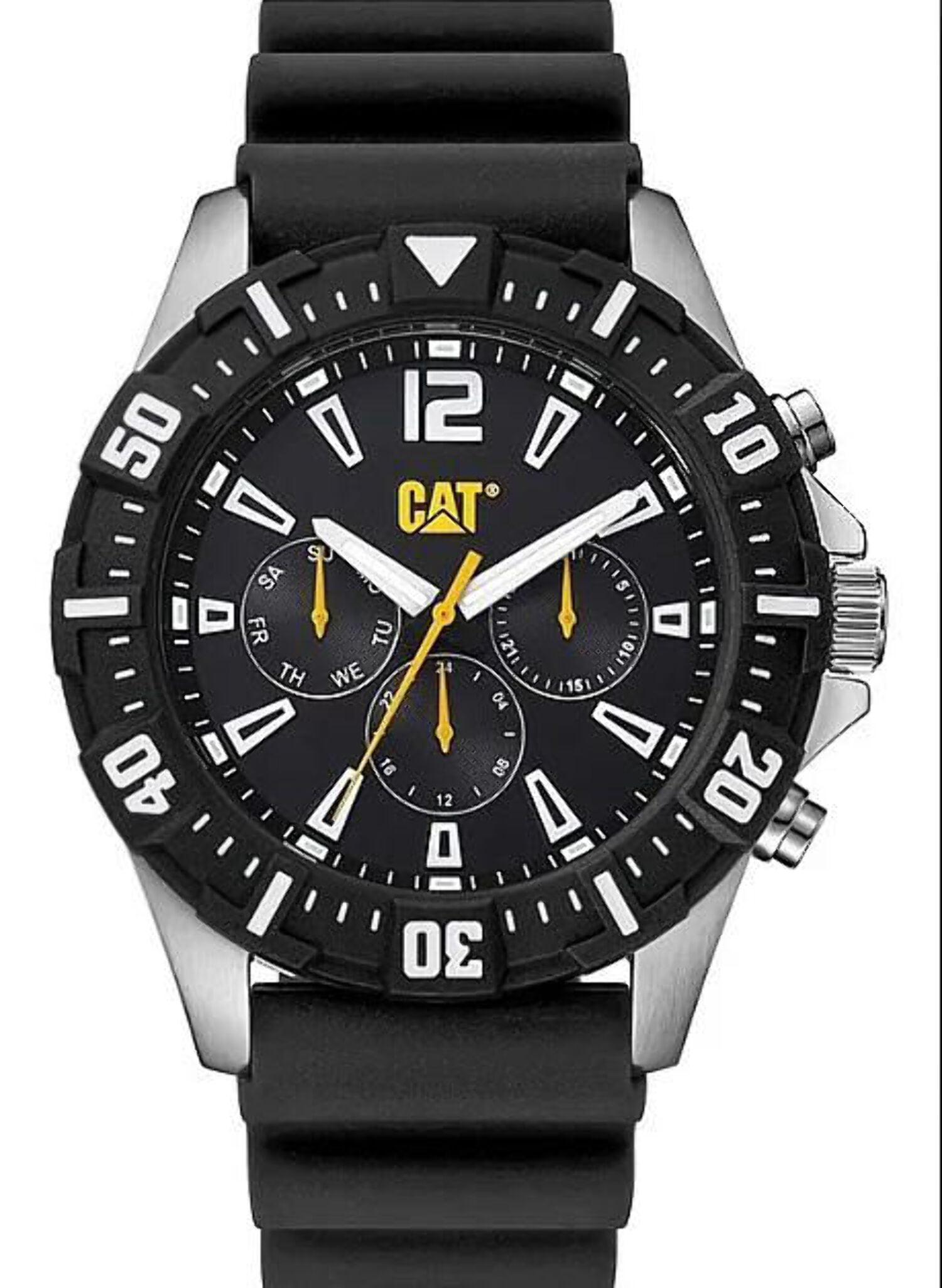 Men's CAT Caterpillar Chronograph Black Silver Dial Watch PX14921131T ...
