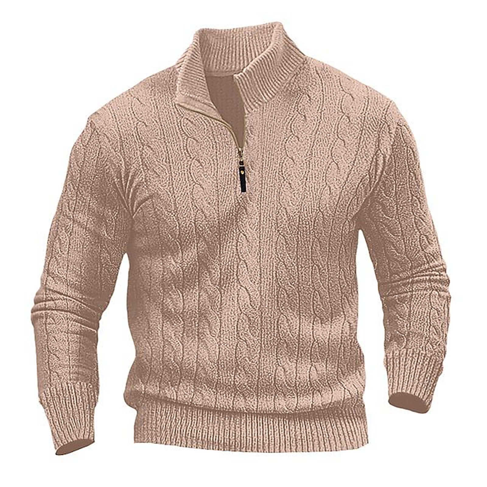Men's Cable Knit Half-Zip Sweater Warm, Stylish Pullover for Casual and ...