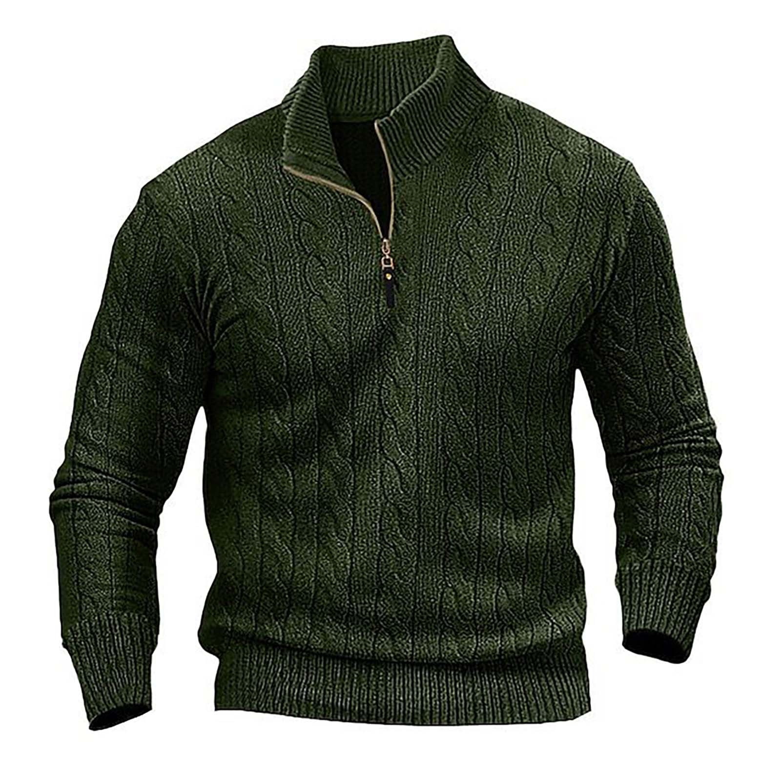 Men's Cable Knit Half-Zip Sweater Warm, Stylish Pullover for Casual and ...