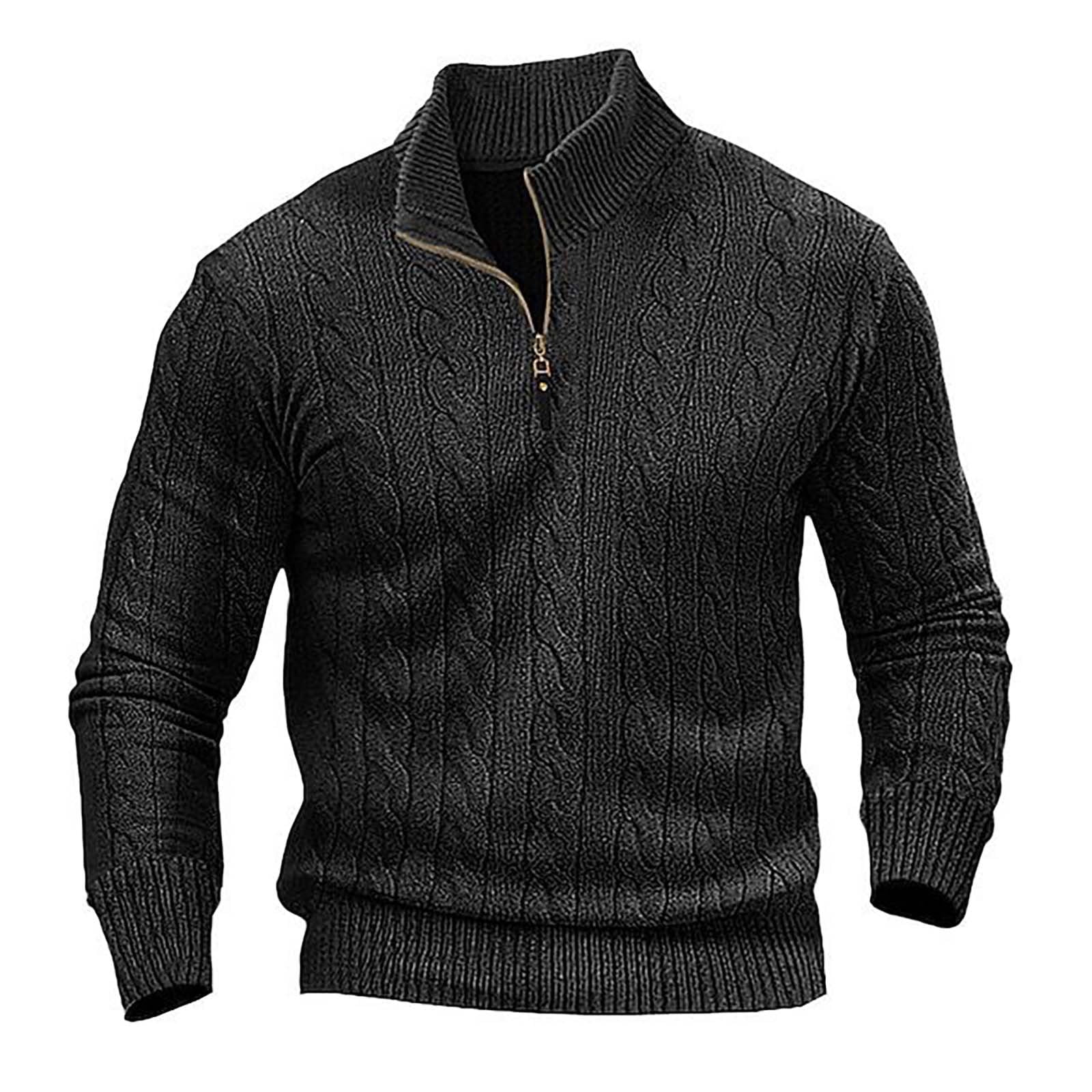 Men's Cable Knit Half-Zip Sweater Warm and Stylish Pullover for Casual ...
