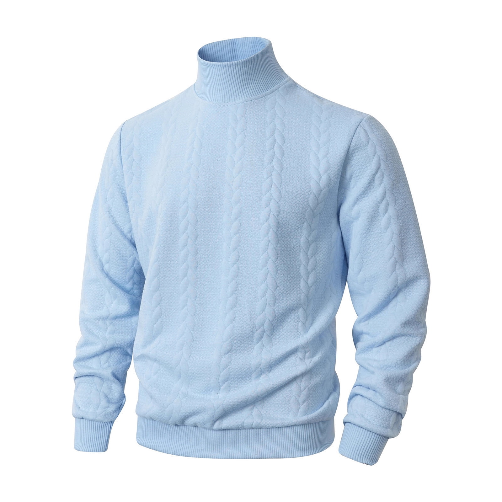 Men's Cable Knit Shirts Casual Long Sleeve Tee Shirt Fashion Basic Tops ...