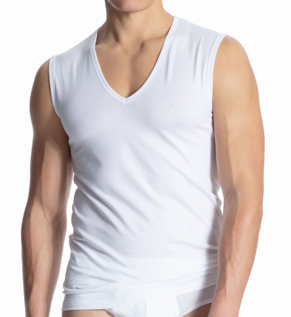 Men's Calida 13090 Cotton Code V-Neck Tank (White XL) - Walmart.com