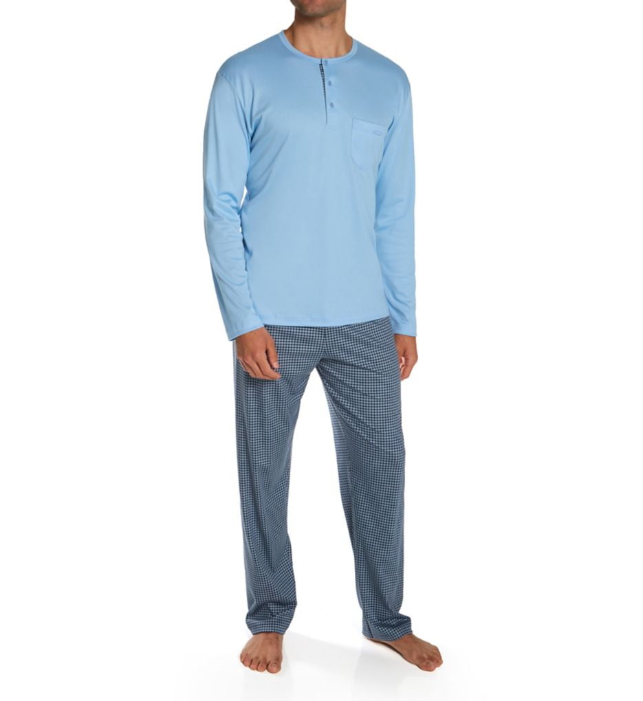 Men's Calida 41968 Relax Choice Supima Cotton Pajama Pant Set (Placid ...