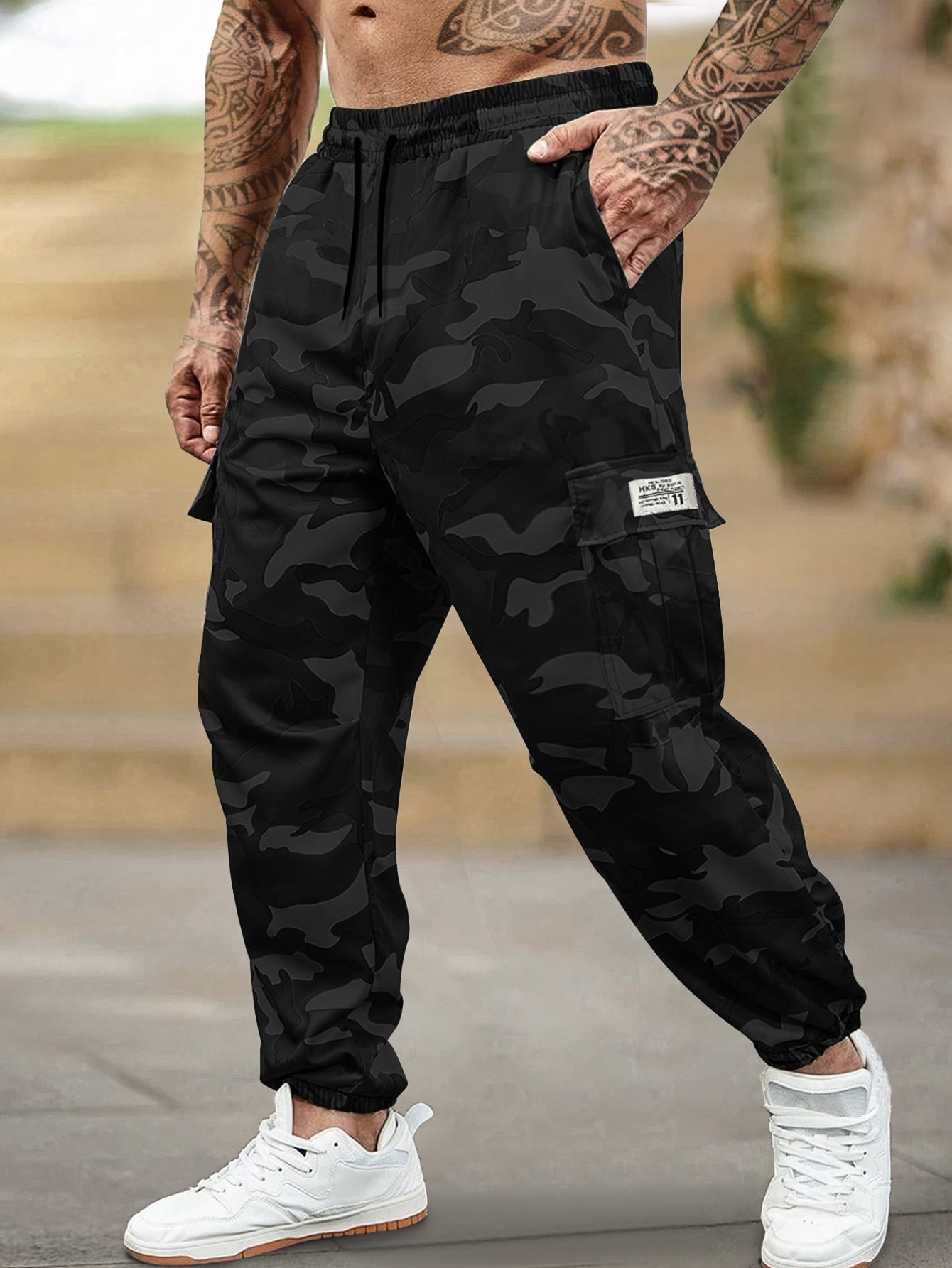 Men's Camo Jogger Pants Military Army Combat Cargo Pants Leg-Bound ...