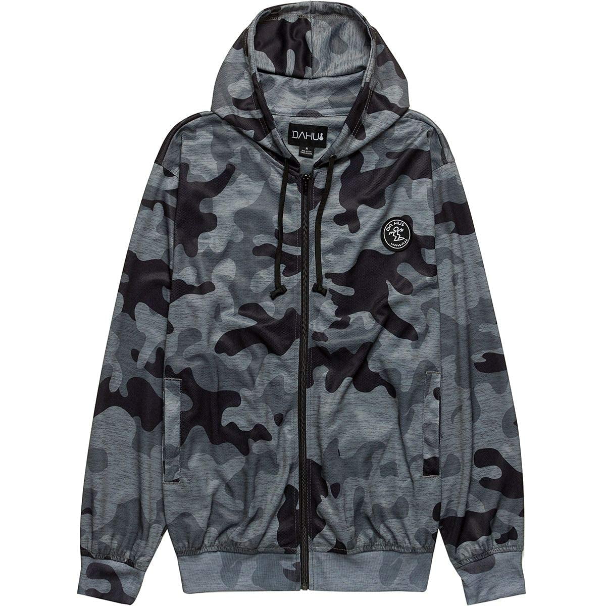 Men's Camo Lightweight Front Zipper Da Hui Hawaii Jacket With Hoodie ...