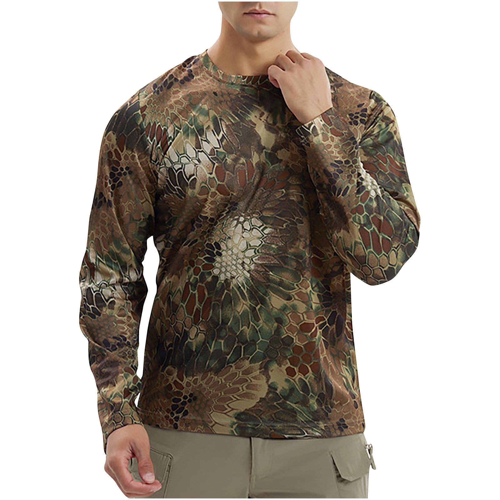 Men's Camouflage Quick Dry Sun Shirts UPF 50+ Sun Protection Long ...