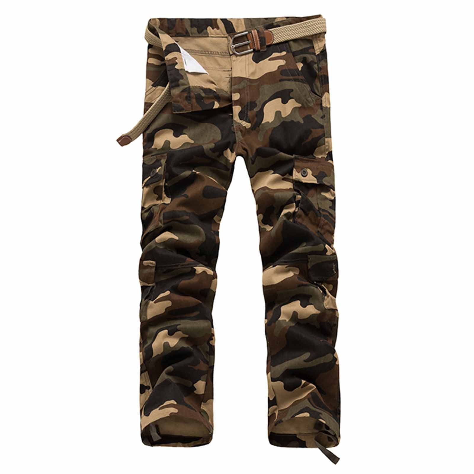 Men's Camouflage Tactical Work Pants with Rip-Resistant Fabric, Multi ...