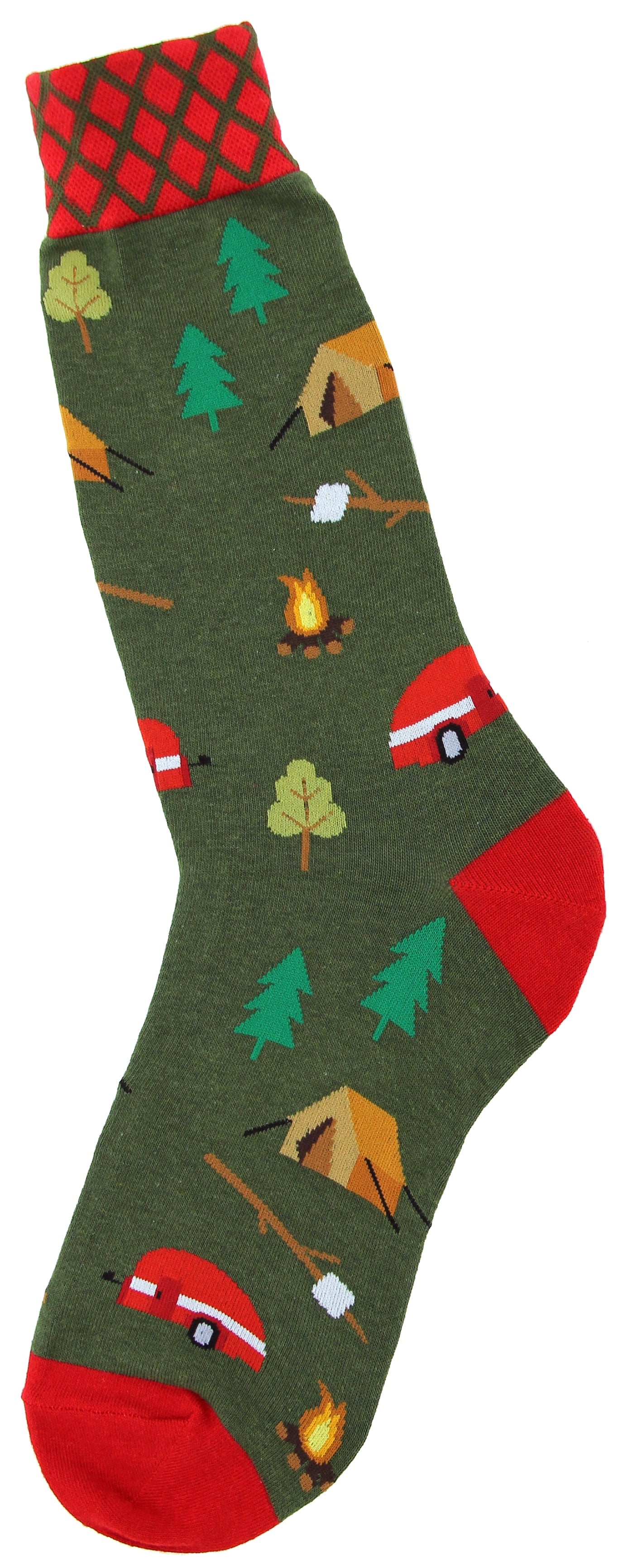 Foot Traffic, Men'S Outdoors-Themed Socks, Camping (Shoe Sizes 7-12 ...