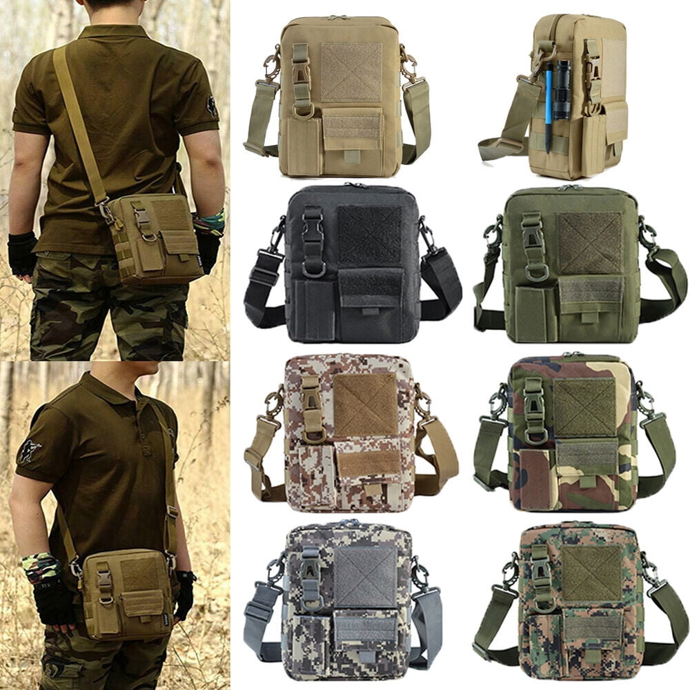 Men's Canvas Small Messenger Bag Casual Shoulder Bag Chest Bag Travel ...