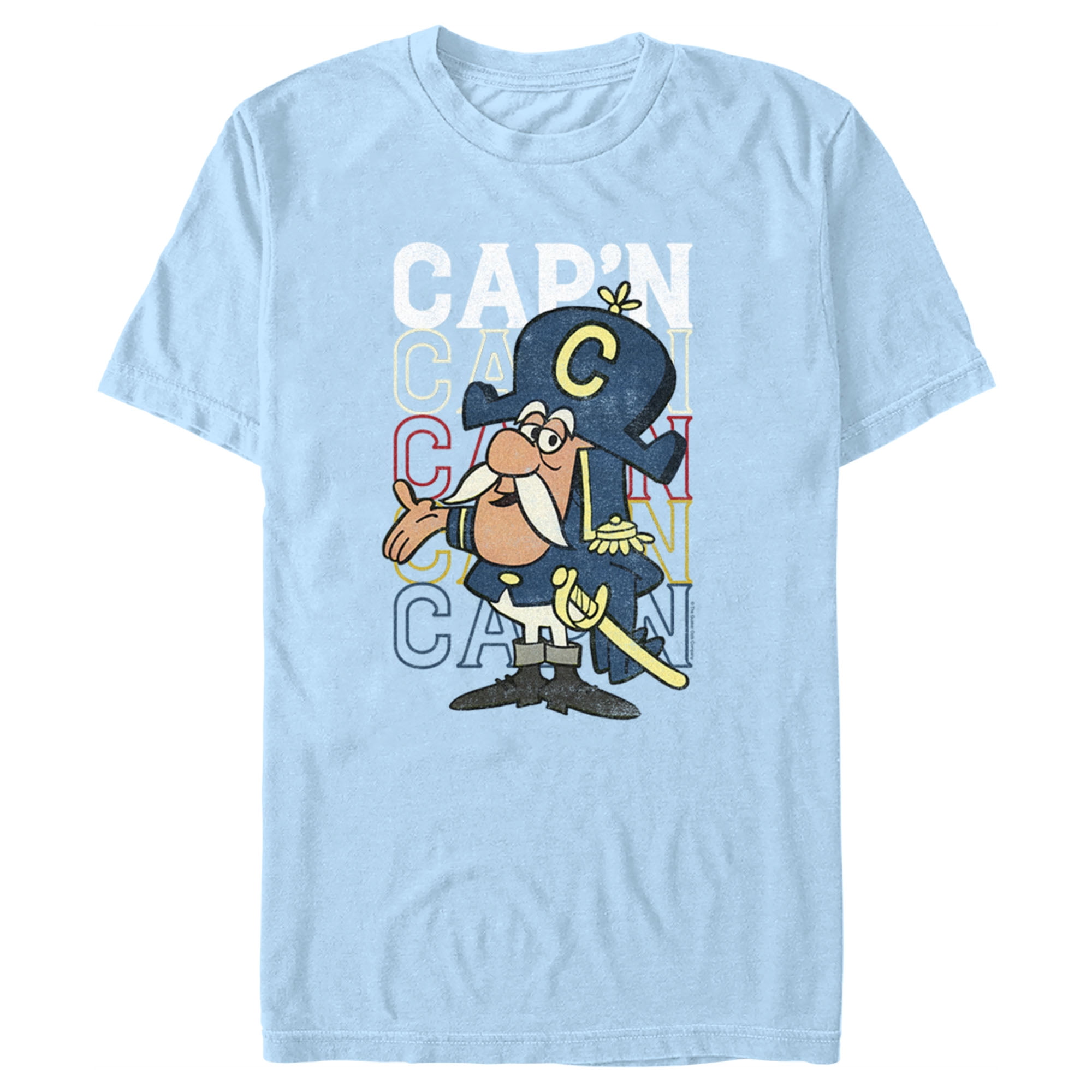 Men's Cap'n Crunch Distressed Stacked Logo Graphic Tee Light Blue Large ...