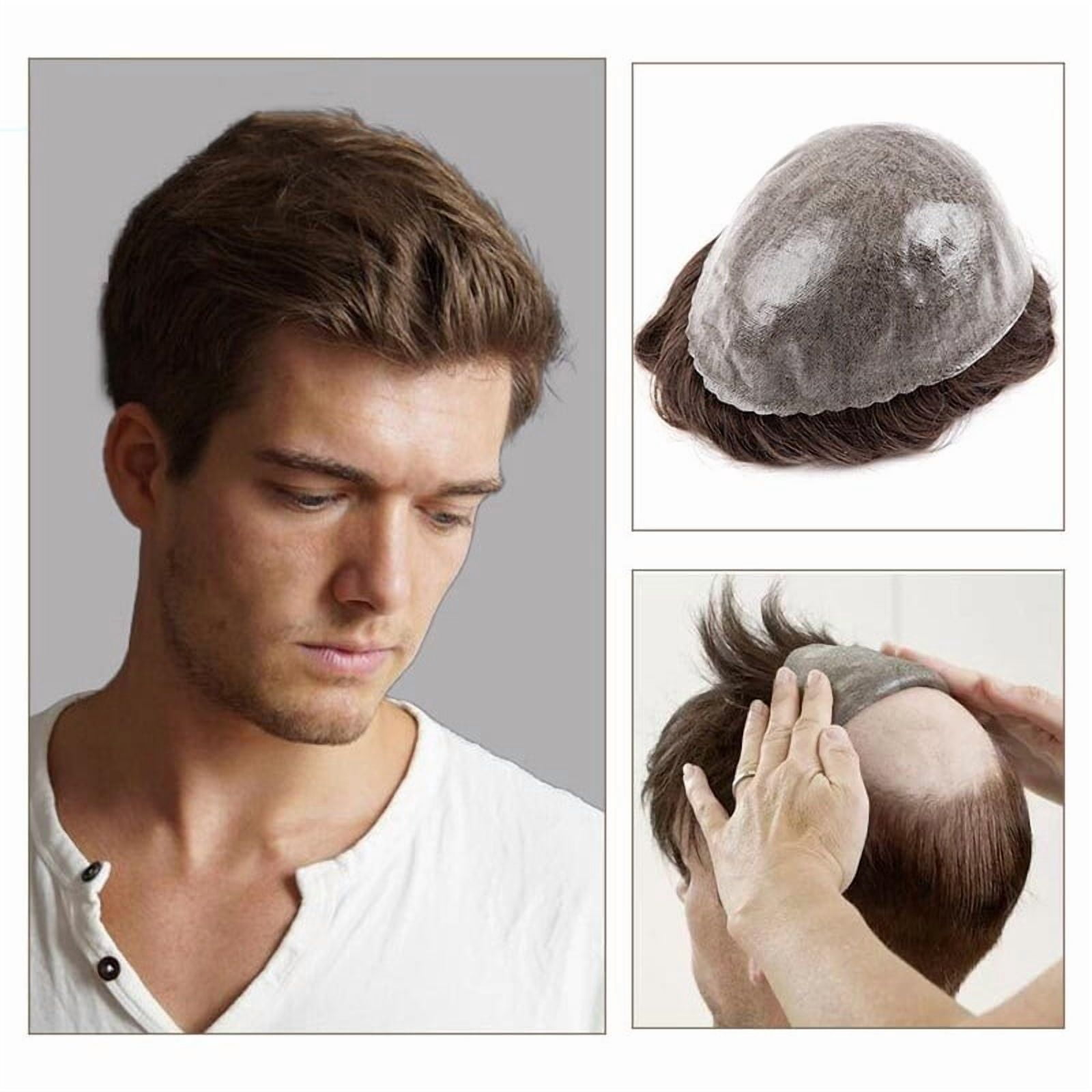 Men's Capillary Prosthesis Knotless Invisible Base Mens Toupee Human ...