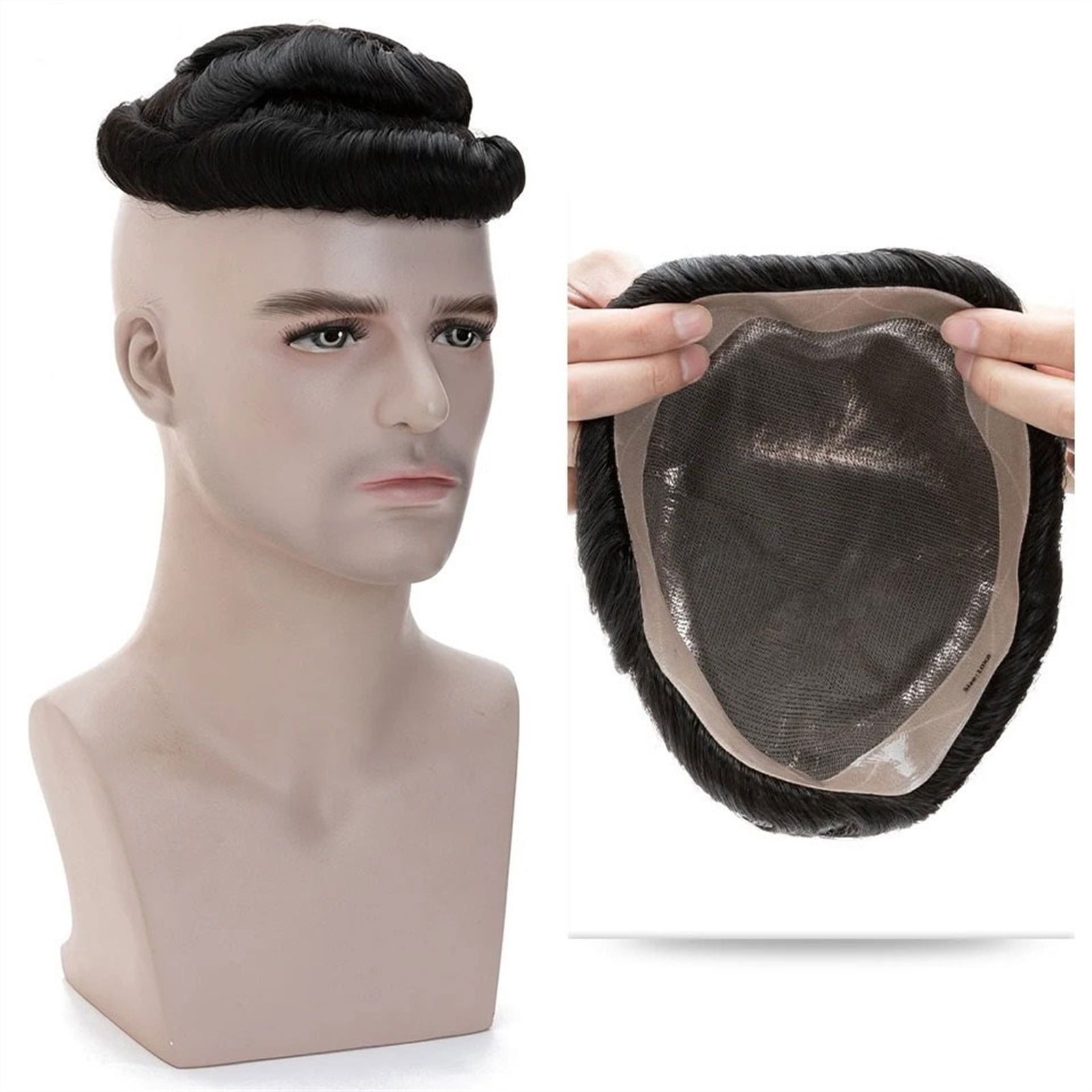Men's Capillary Prothesis Toupee Men 90g Mono+NPU Wig Male Replacement ...