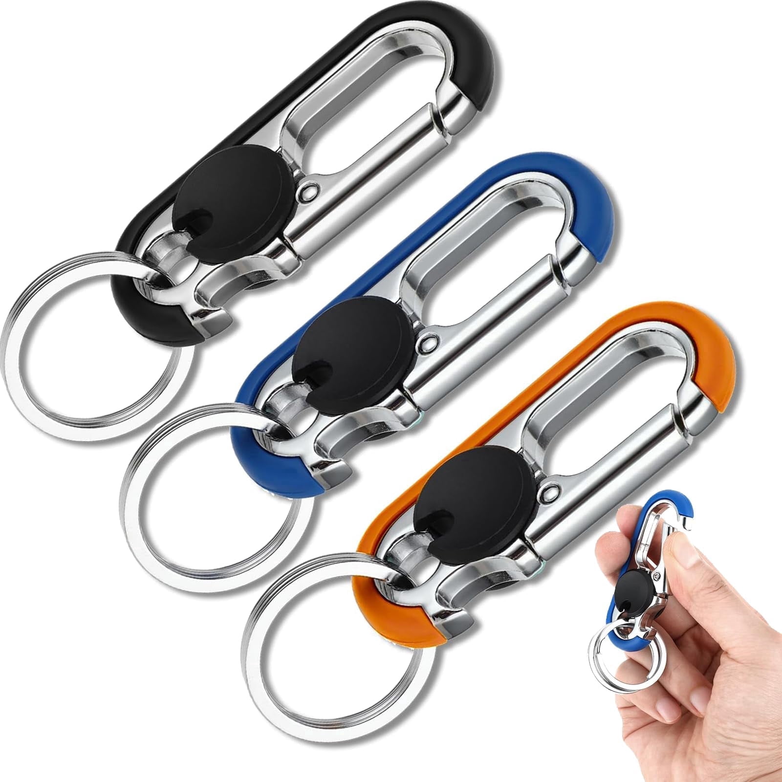 CHRIS GOOD, Men's Car Key Chain, 6pcs, Black Stainless Steel - Walmart.com
