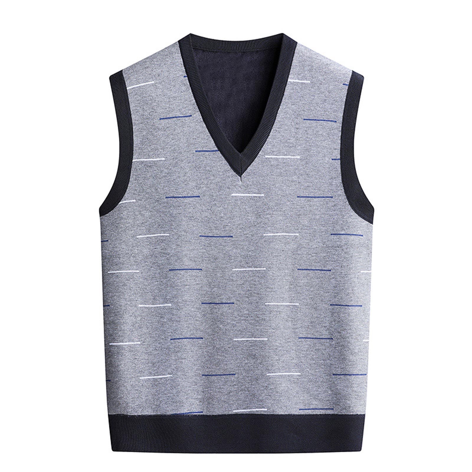 Men's Cardigan Sweaters Mens Winter V Neck Sleeveless Knit Vest Sweater ...
