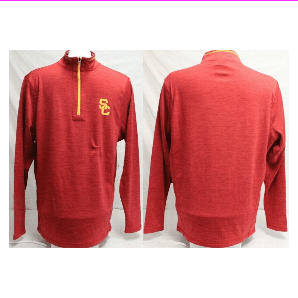 Men's Cardinal USC Trojans Arnie 1/4-Zip Jacket Heathered Red XL ...