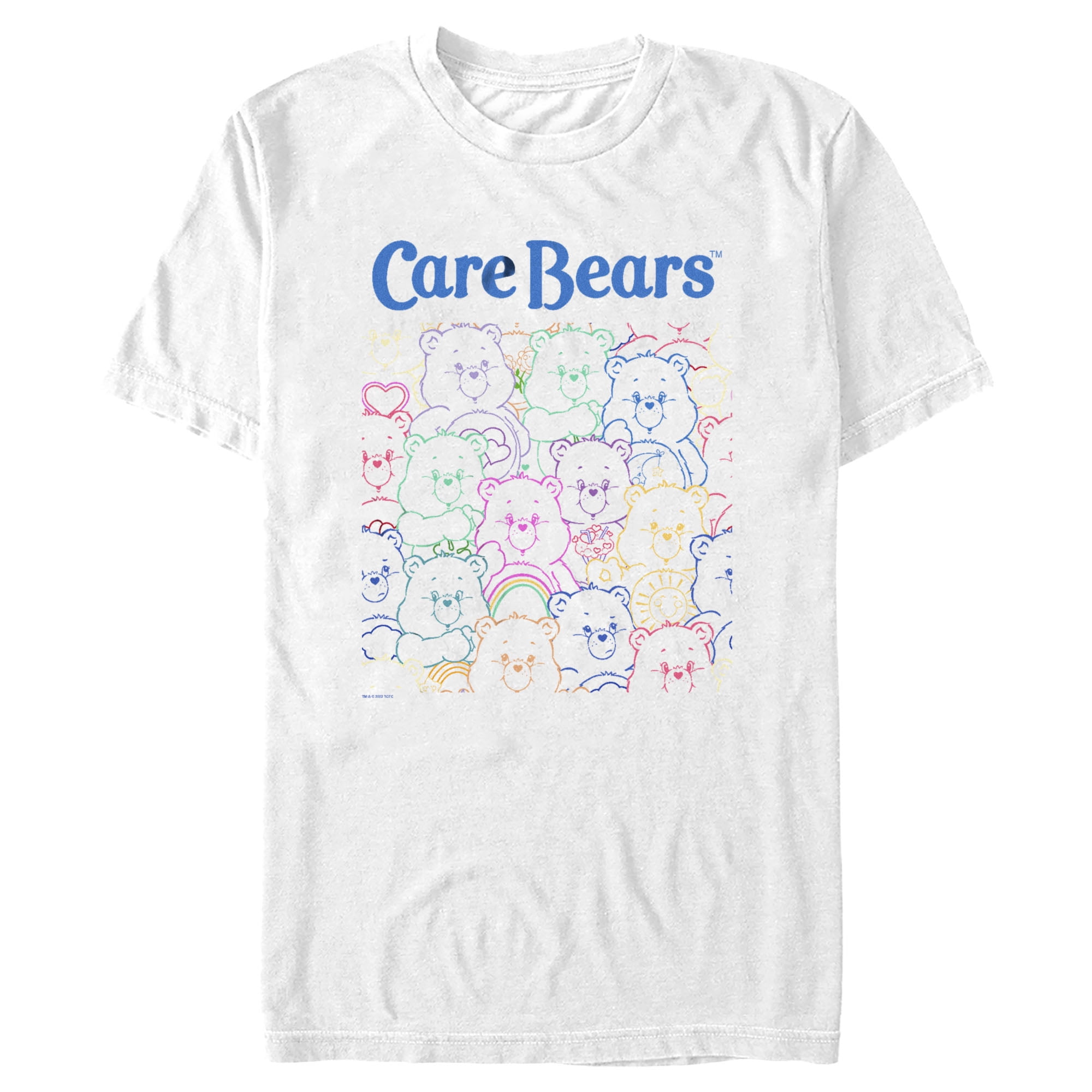 Men's Care Bears Bear Outlines Graphic Tee White Medium - Walmart.com