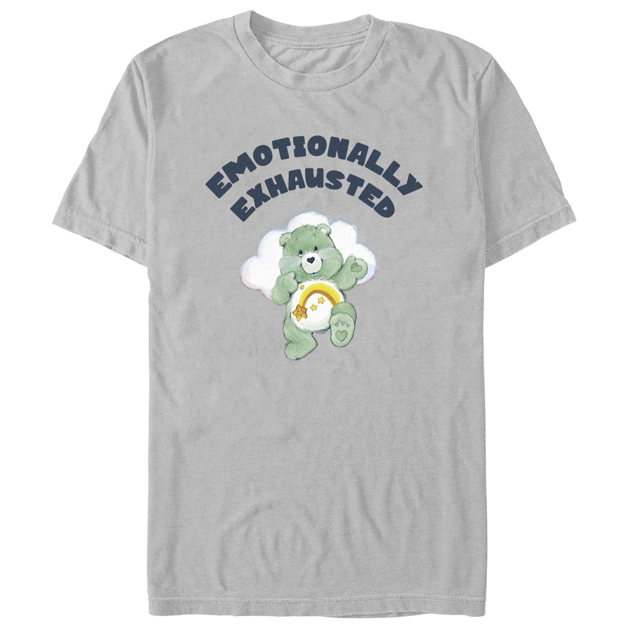 Men's Care Bears Emotionally Exhausted Graphic Tee Silver 3X Large ...