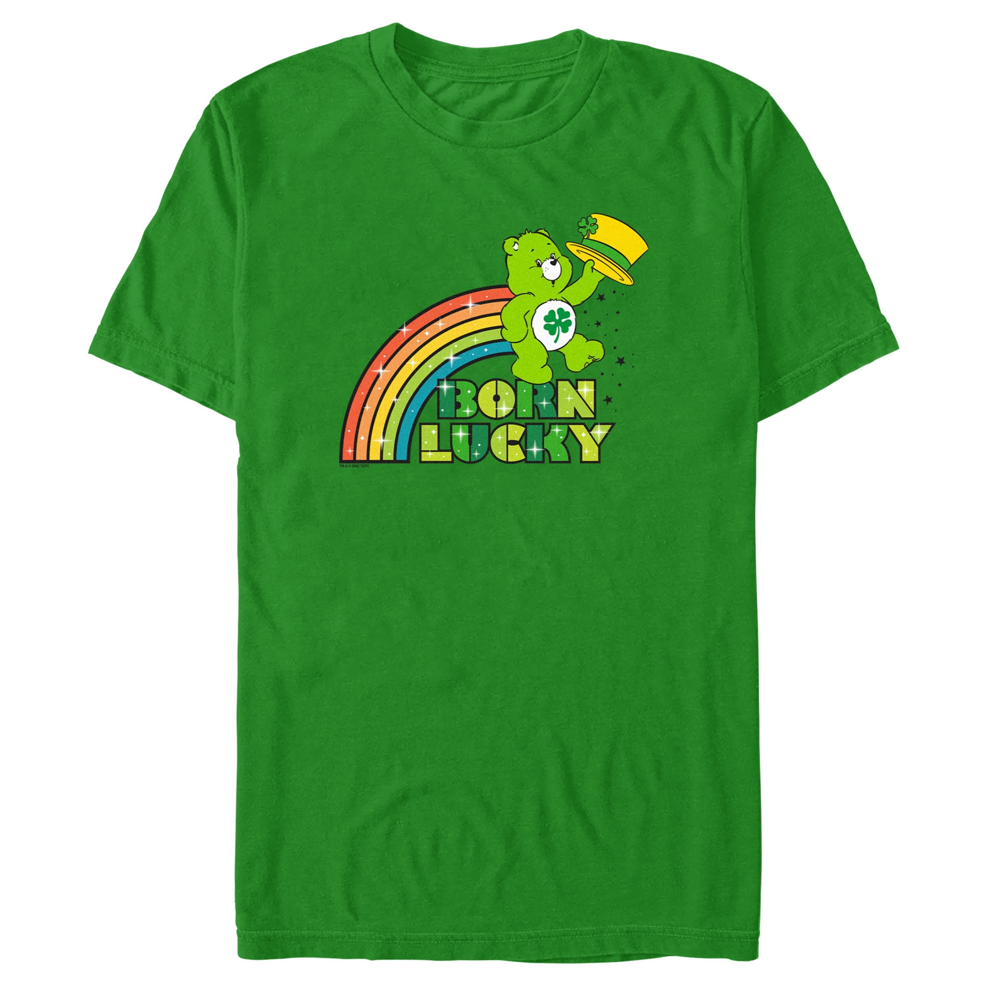 Men's Care Bears St. Patrick's Day Good Luck Bear Born Lucky Rainbow ...