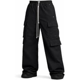 Men’s Cargo Jogger Pants Loose Fit Elastic Waist Drawstring Street Wear ...