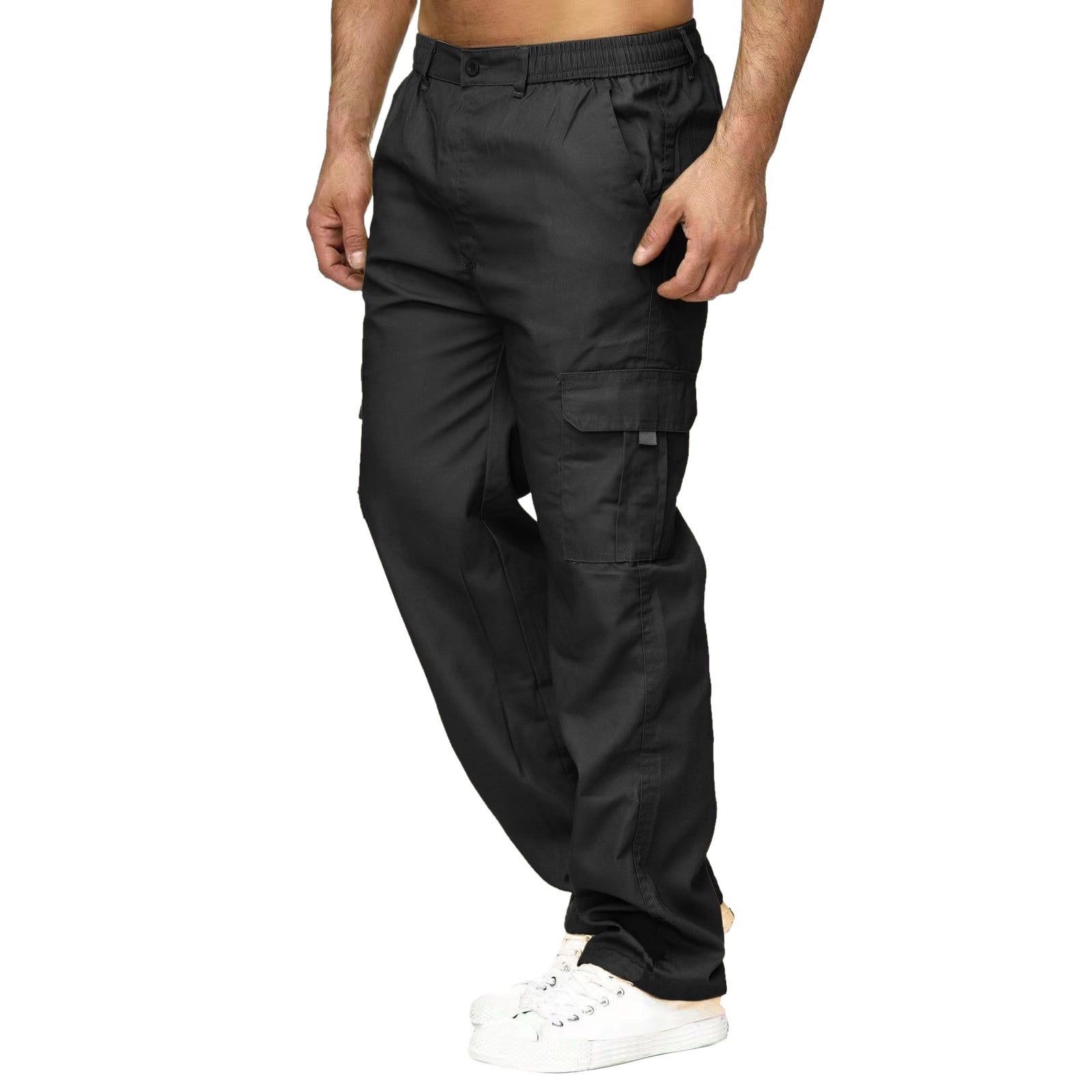 Men's Cargo Pants Mens Sweat Pants with Back Pockets Twill Work Kitchen ...