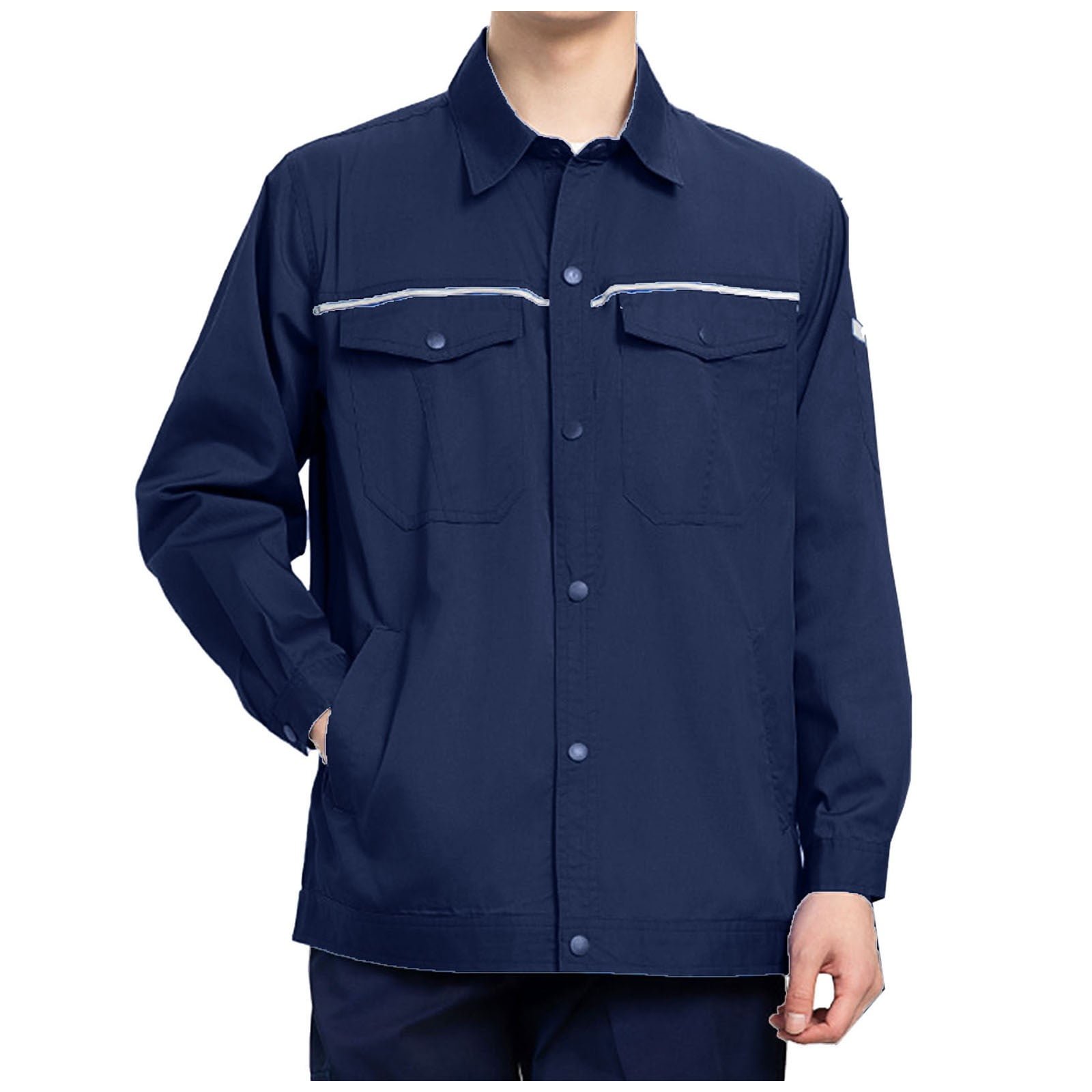 Men's Cargo Shirts Casual Long Sleeve Shacket Jacket Button down Lapel ...