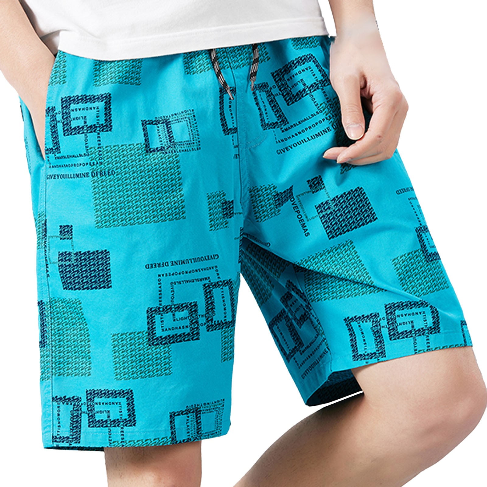Men's Cargo Shorts Checkered Bermuda Straight Tube Micro Elastic Zipper ...