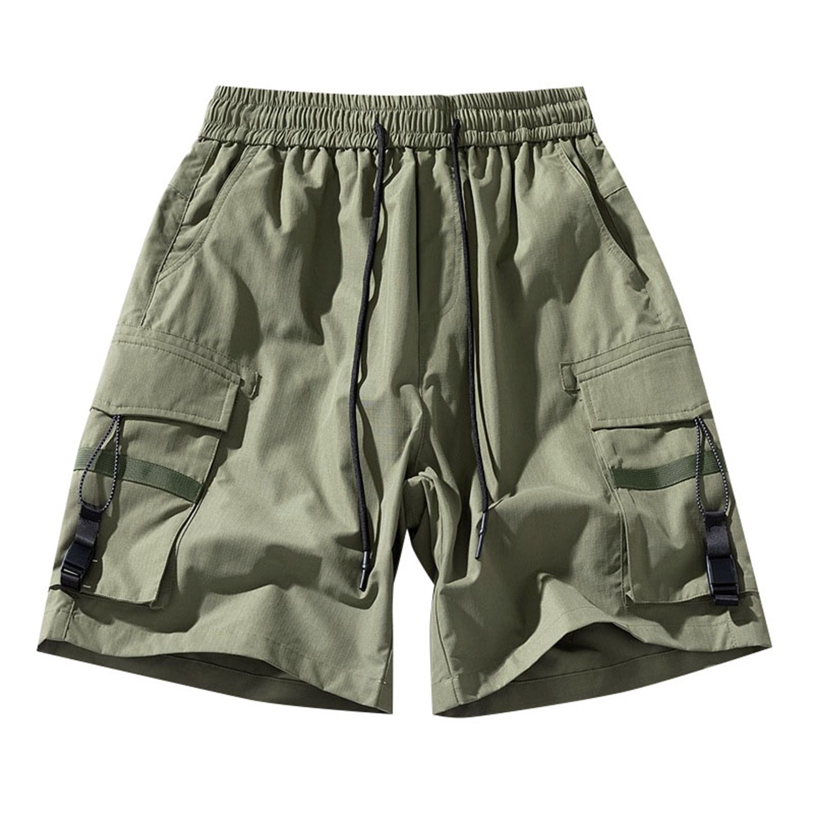 Men's Cargo Shorts Summer Japanese Cargo Shorts Loose Drawstring Belt ...