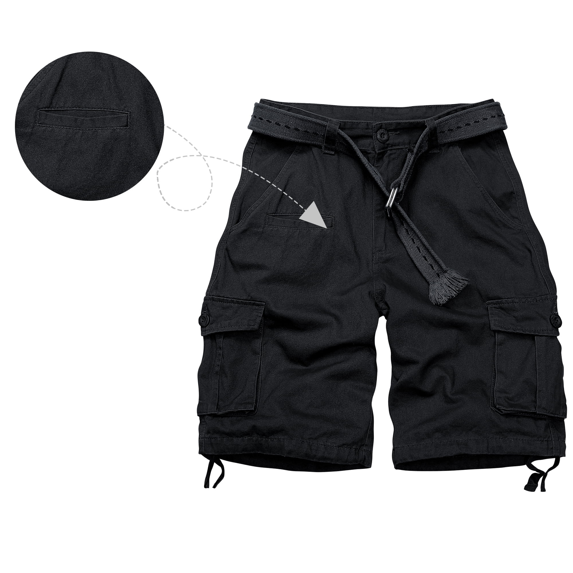 Men's Cargo Shorts with 7 Pockets, Non-tearable Comfy Cotton Camo ...