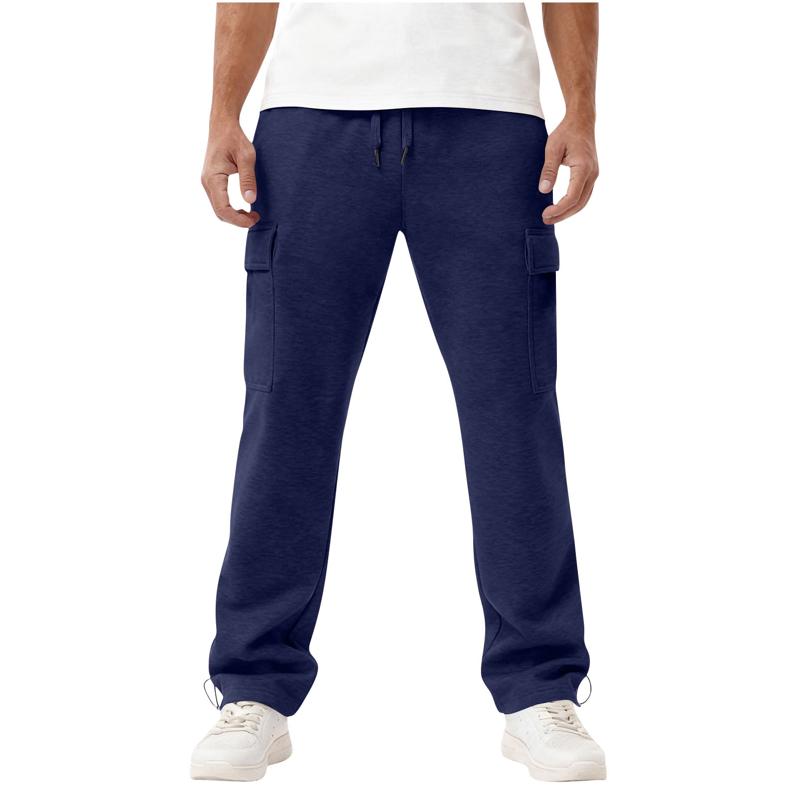 Men's Cargo Sweatpants - Drawstring Waist & Adjustable Cuffs for Casual ...
