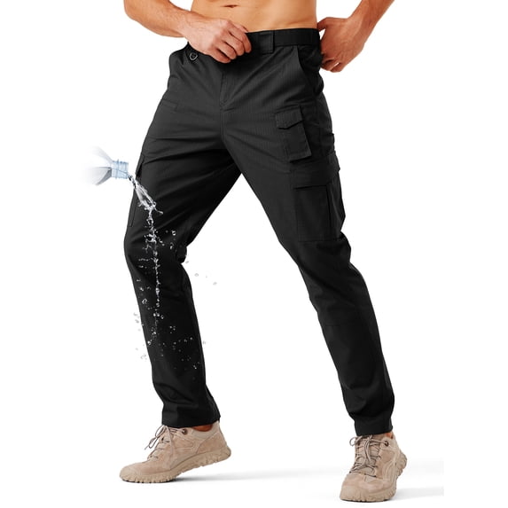 Men's Cargo Work Pants Stretch Lightweight Tactical Pants 29" Water ...