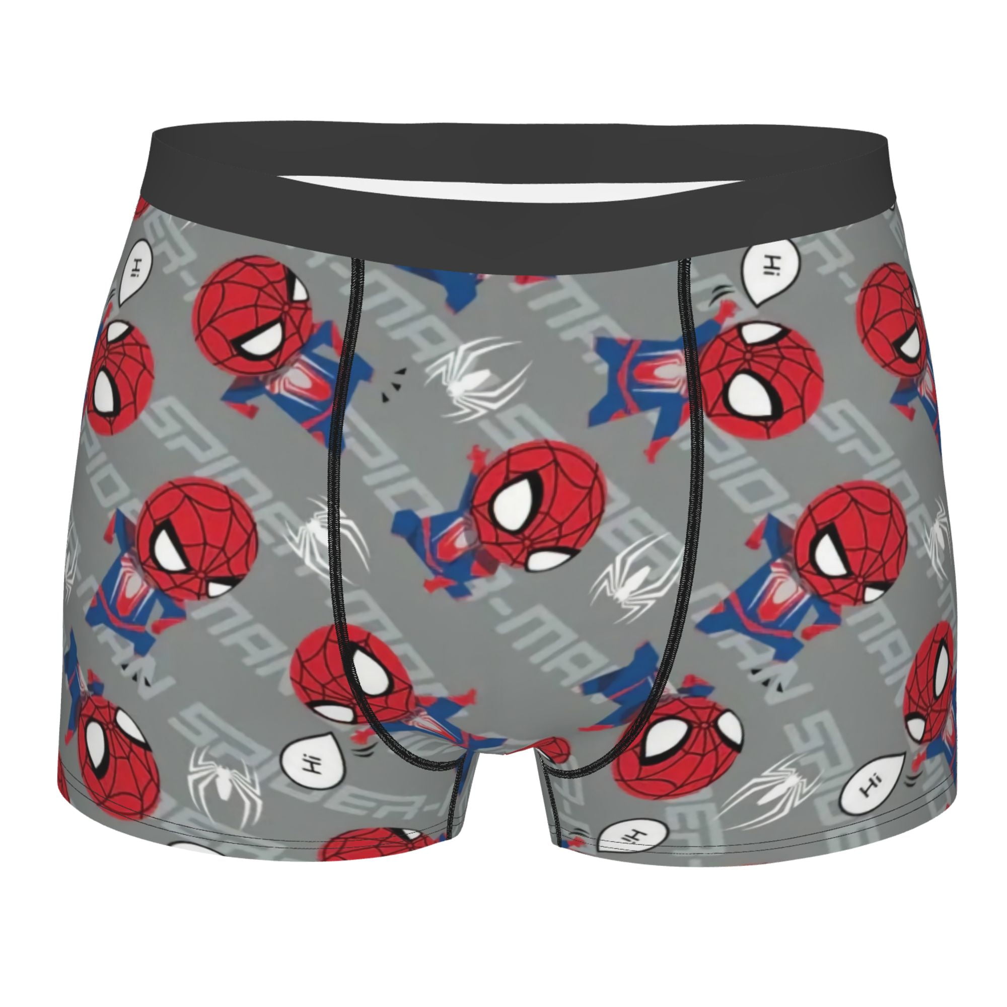 Men's Cartoon Hi Spider-Man Boxer Brief Underwear,Anti-Chafing,Moisture ...