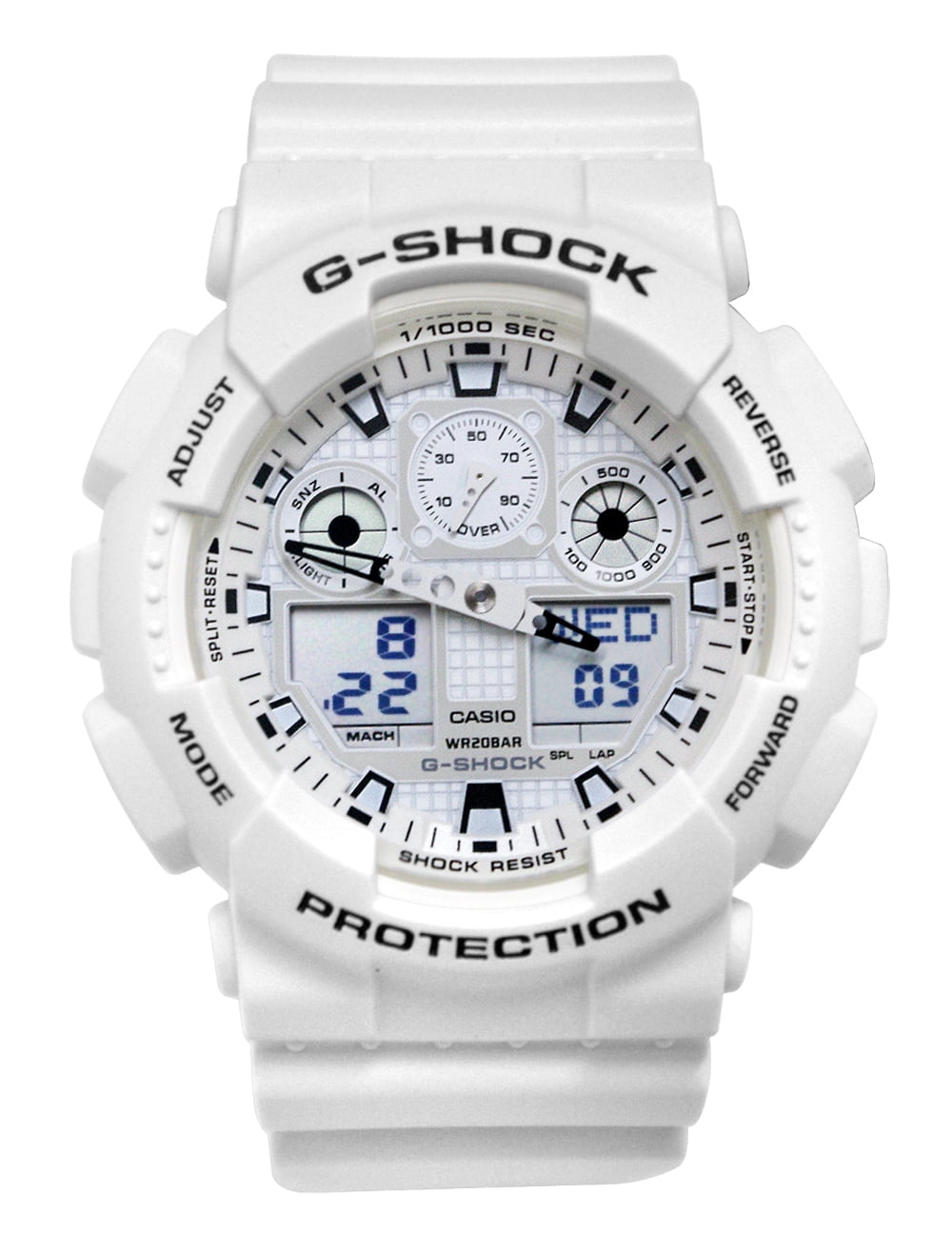 Mens Casio G Shock Analog Digital White Watch Ga100mw 7a