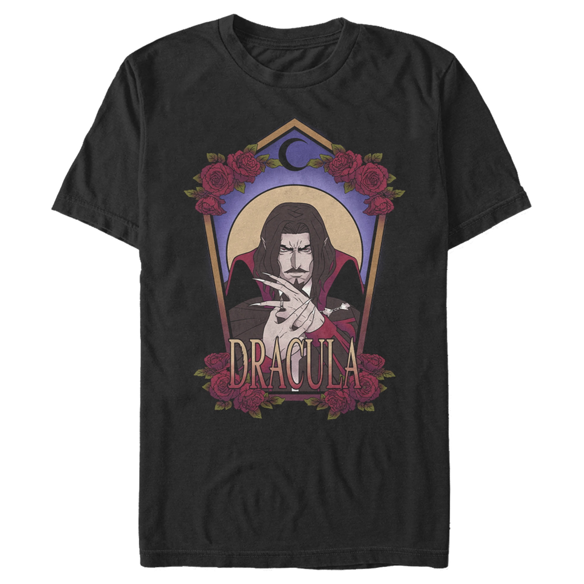 Men's Castlevania Dracula Rose Frame Graphic Tee Black Large - Walmart.com