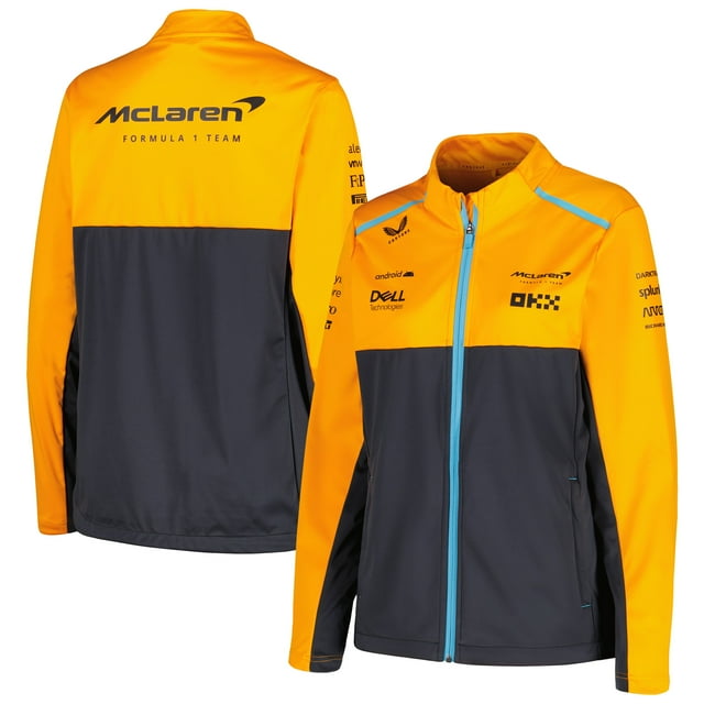 Men's Castore Gray/Orange McLaren F1 Team 2023 Replica Soft Shell Full ...