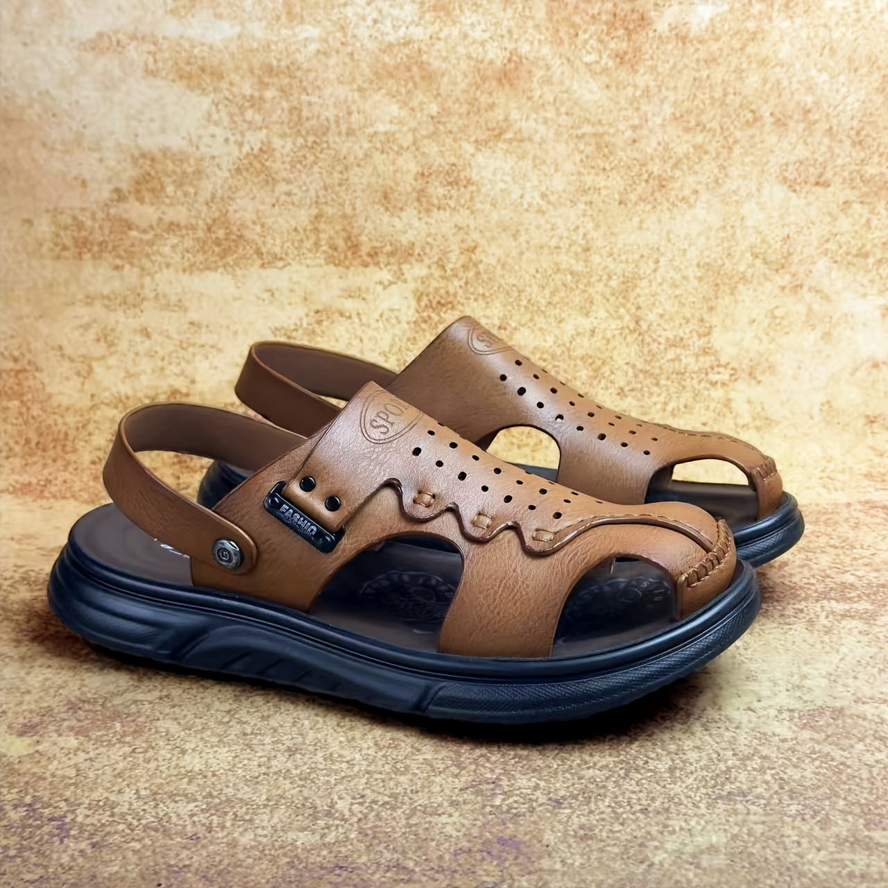 Men's Casual Closed-Toe Sandals, Dual-Wear Sandals, Perforated Sandals ...