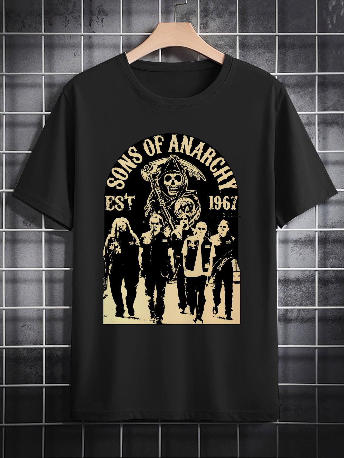 Men's Casual Crew Neck T-Shirt with "Sons of Anarchy" 3D Graphic Print ...