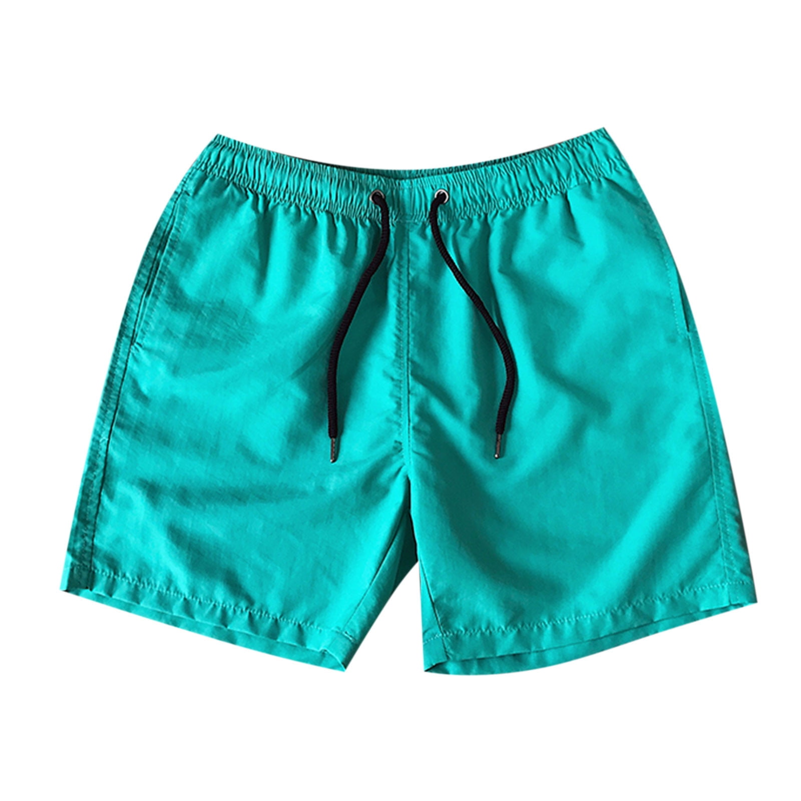 Mens Casual Drawstring Pocket Solid Color Candy Color Five Point Beach