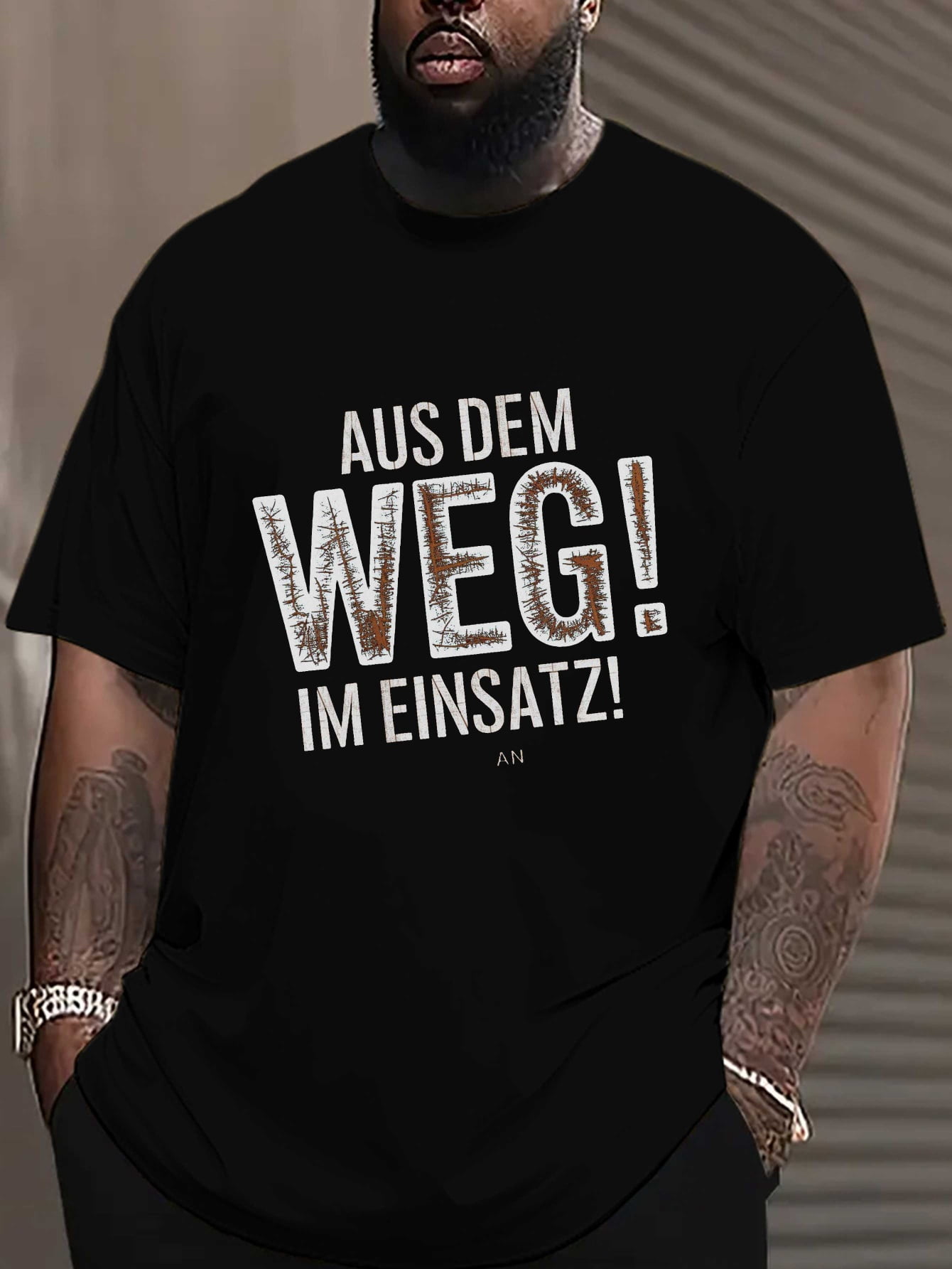 Men's Casual German Slogan Graphic T-Shirt - Walmart.com