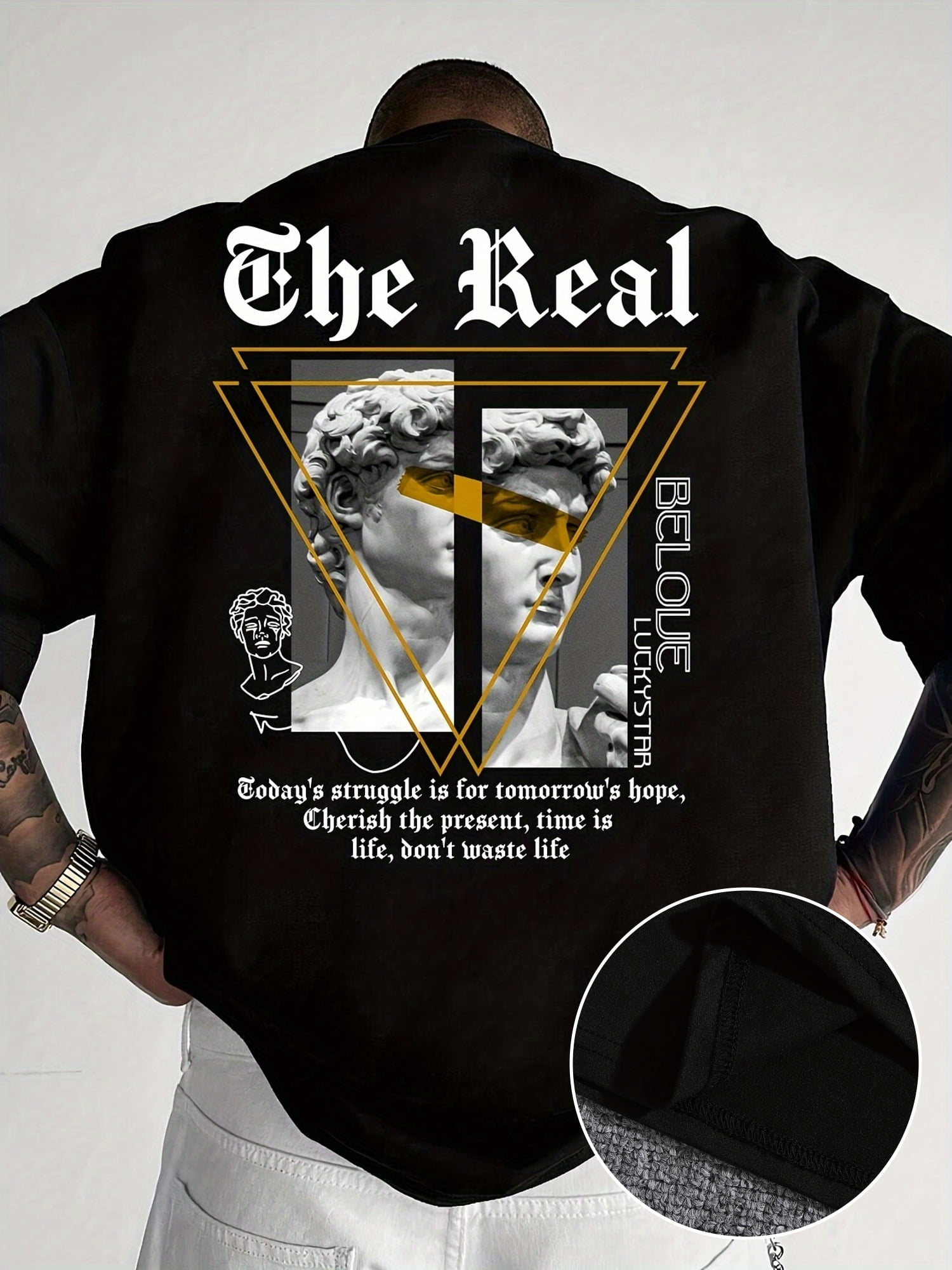 Men's Casual Graphic T-Shirt - Black Motivational Life Appreciation ...