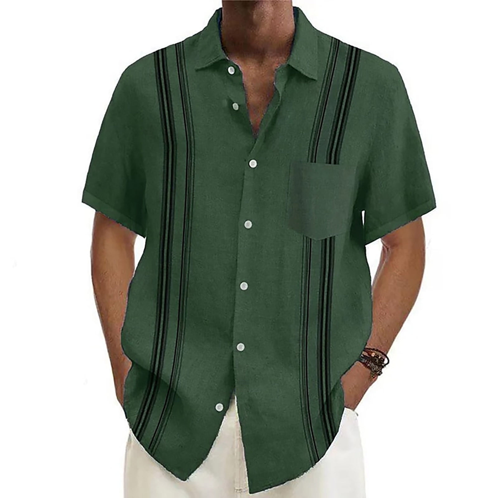 Men's Casual Hawaiian Button Down Shirts Short Sleeve Beach Summer ...