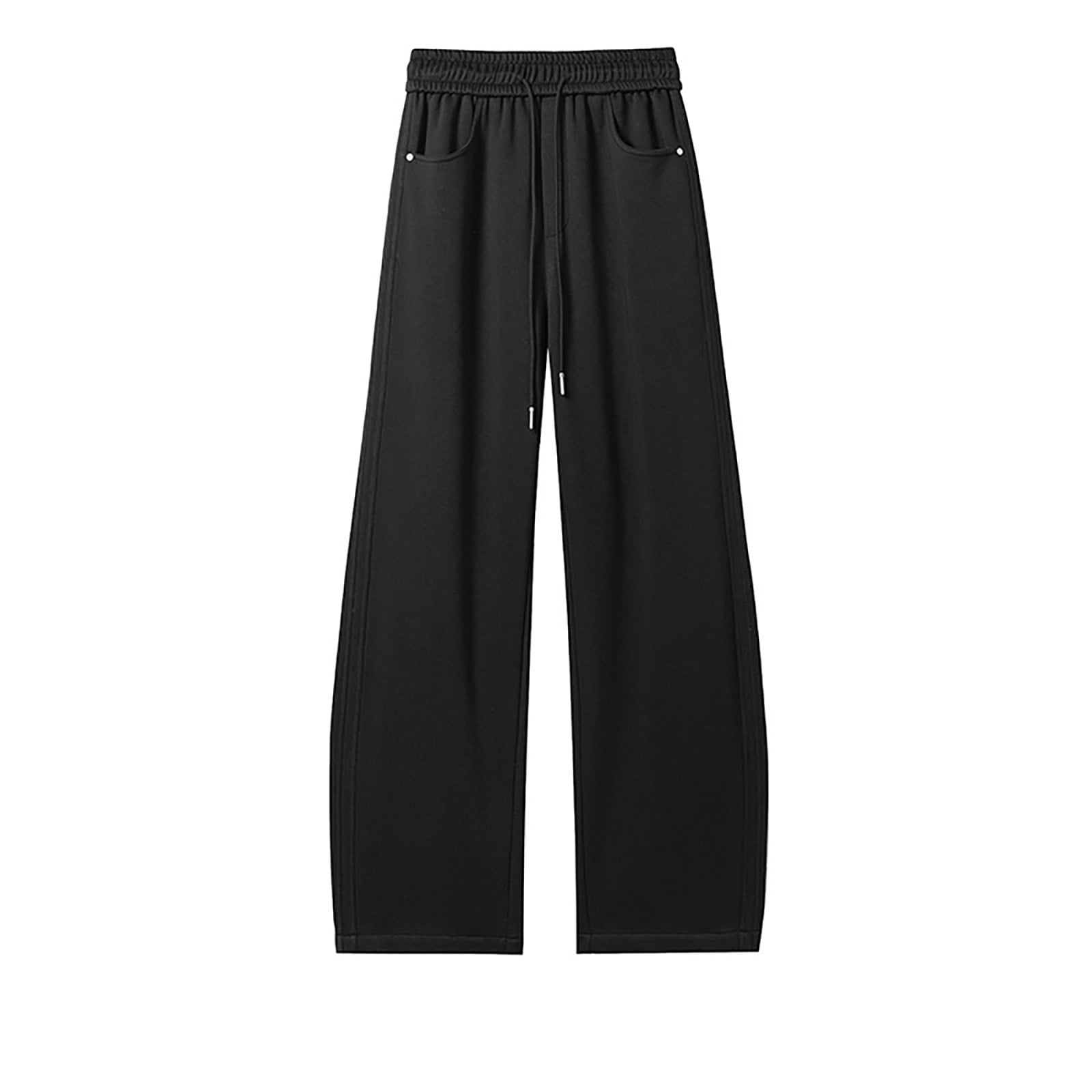 Men's Casual Jogger Pants Featuring Distinctive Curved Hemline Design ...