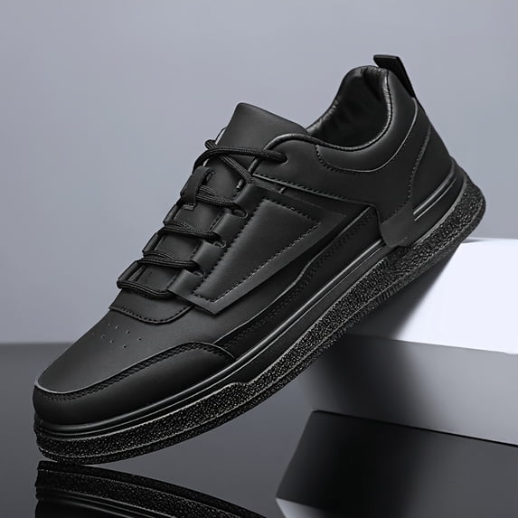 Men's Casual Lace-up Skate Shoes, White Sneakers, Comfortable and Slip ...