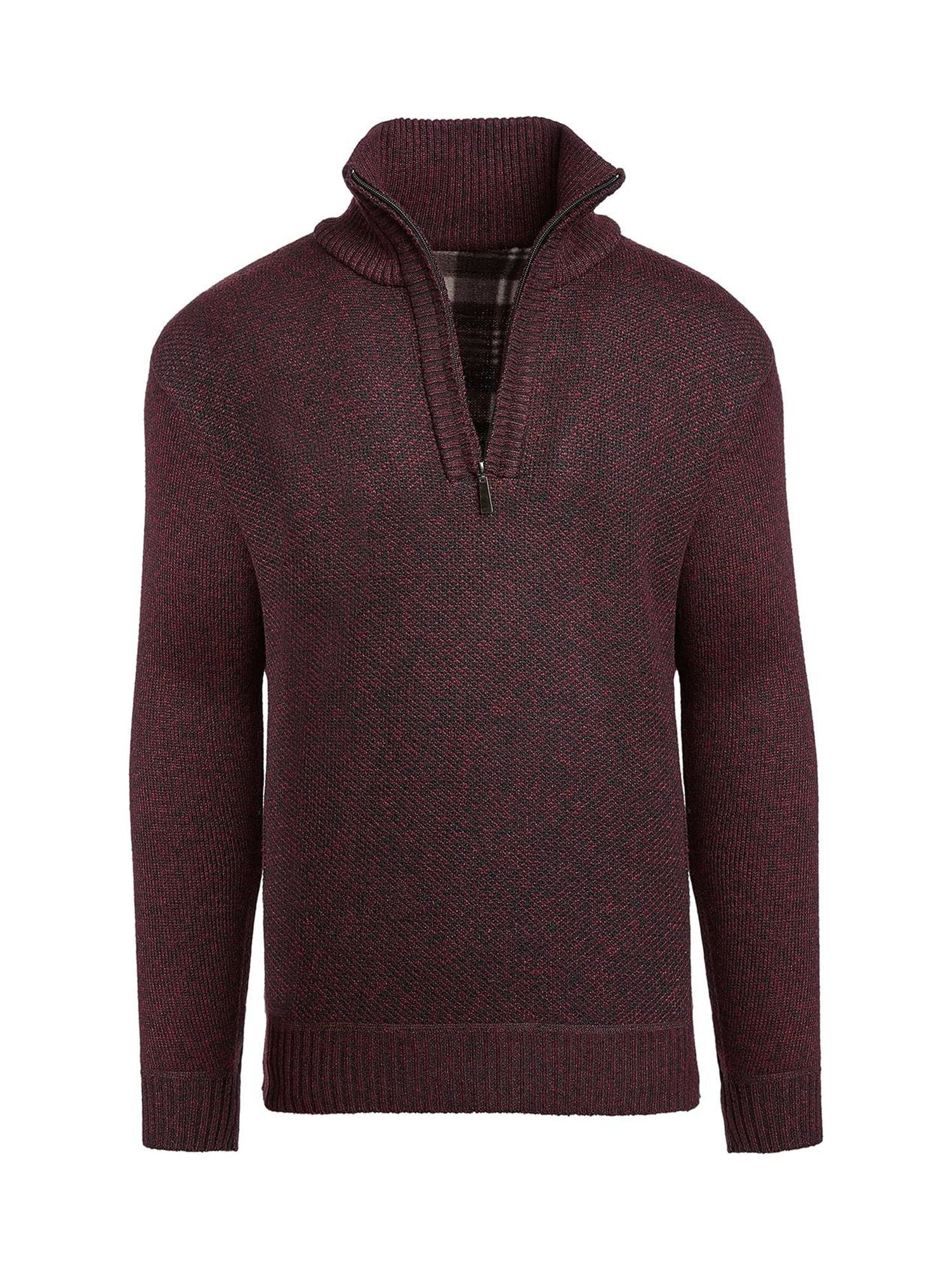 Men's Casual Lightweight Warm Winter Outwear Half Zip Fleece Sweater ...