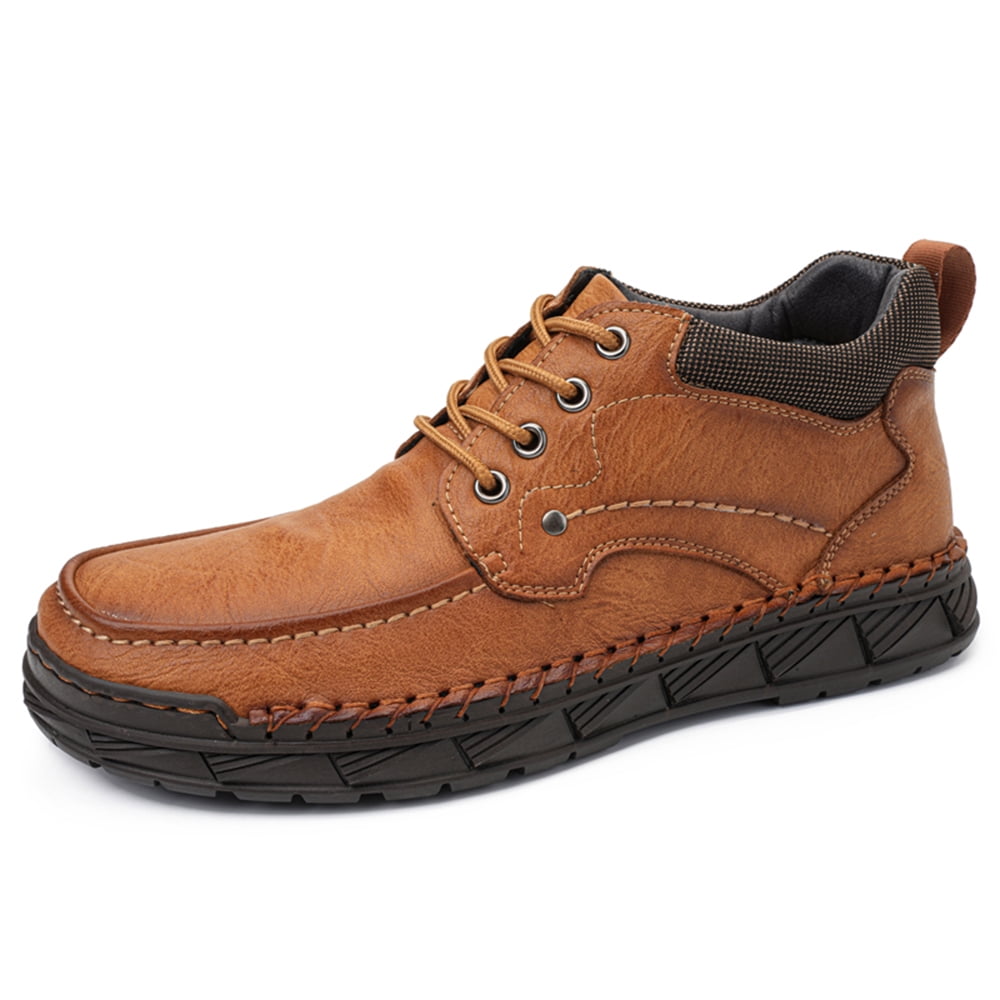 Men's Casual Loafer Lace-Up Non-Slip Soft Sole Flat Comfort Microfiber ...