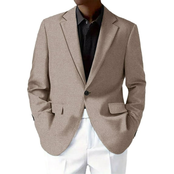 Men's Casual One-Button Blazer, Slim-Fit Lightweight Business Daily ...