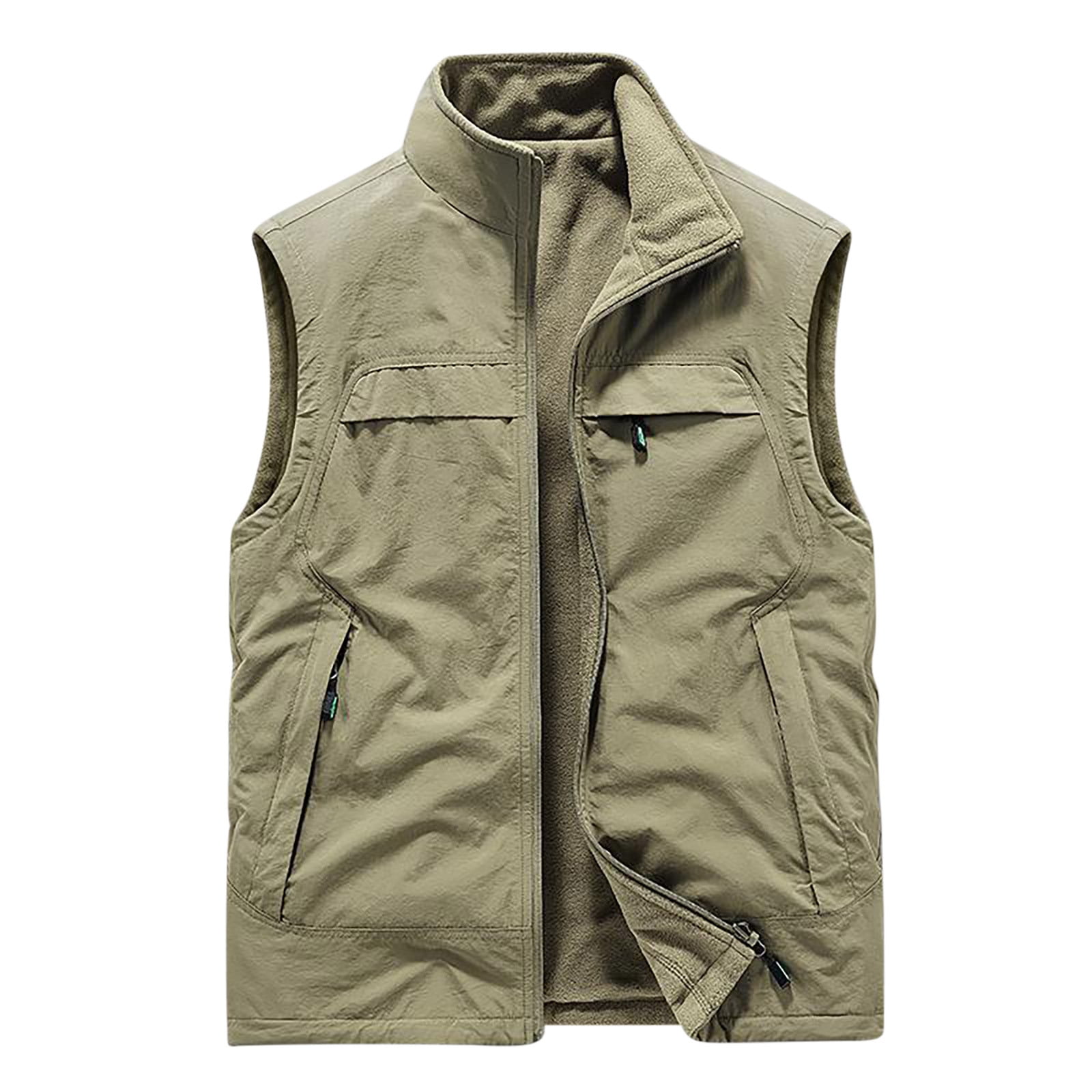 Men's Casual Outdoor Vest Jacket Multi Pockets Breathable Mesh Lined ...