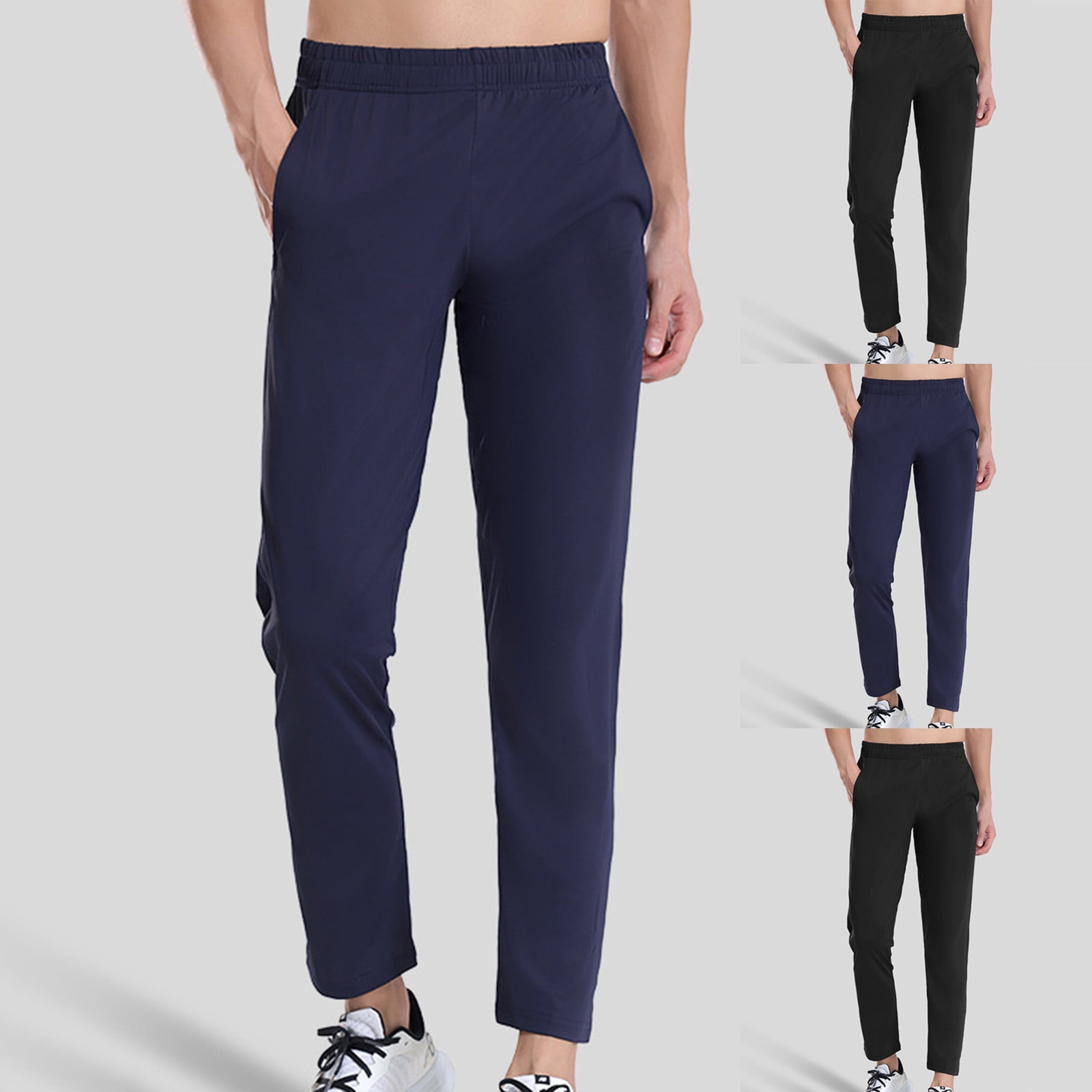 Men's Casual Pants Chino Pants Straight Summer Thin Elastic Waist 34 ...